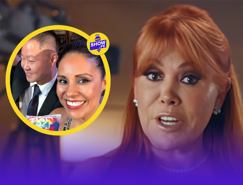 Magaly Medina lanza flores a Kenji Fujimori y Ericka Muñoz: “Se notan ...